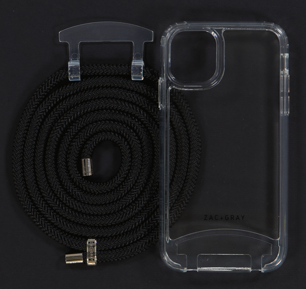 iPhone 11 TRANSPARENT CASE + MIDNIGHT BLACK CORD – Zac+Gray